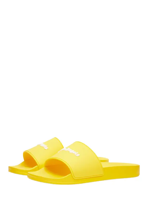 Palm Angels Classic Logo Pool Slides - Yellow