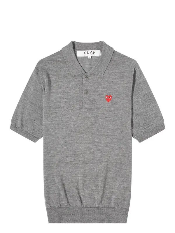Play Comme Des Garcon Knit Polo Shirt - Grey