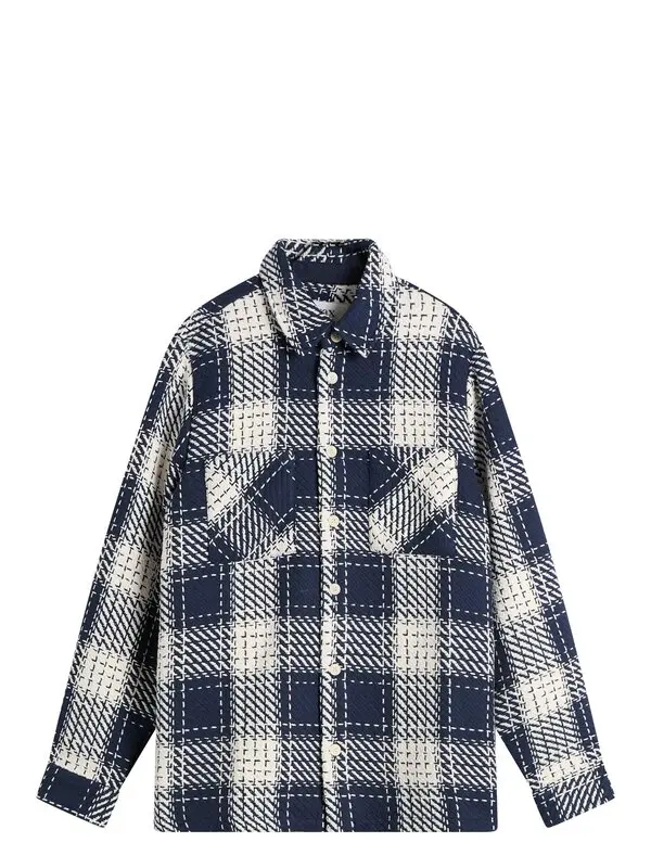 WAX LONDON Whiting Beatnik Overshirt - Marine