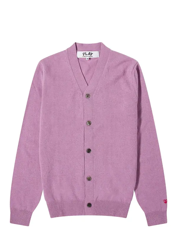 Play Comme Des Garcon Heart Sleeve Cardigan - Purple