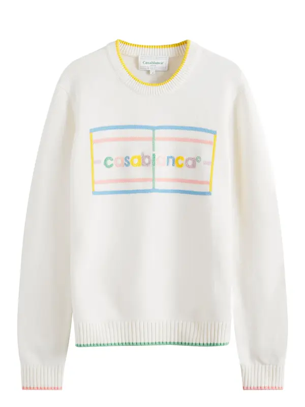 Casablanca Pastel Court Embroidered Jumper - Off-white