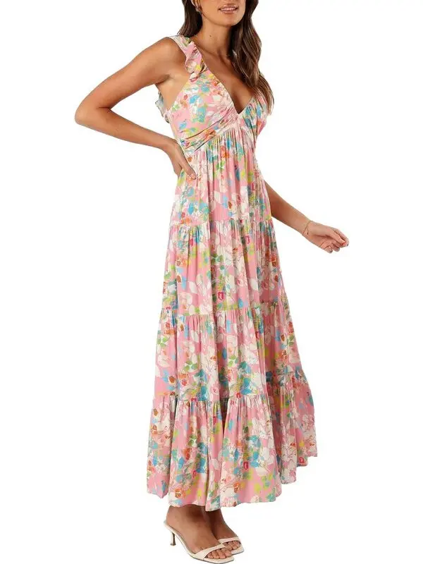 PETAL & PUP Mandie Floral Maxi Dress - Pink Multi