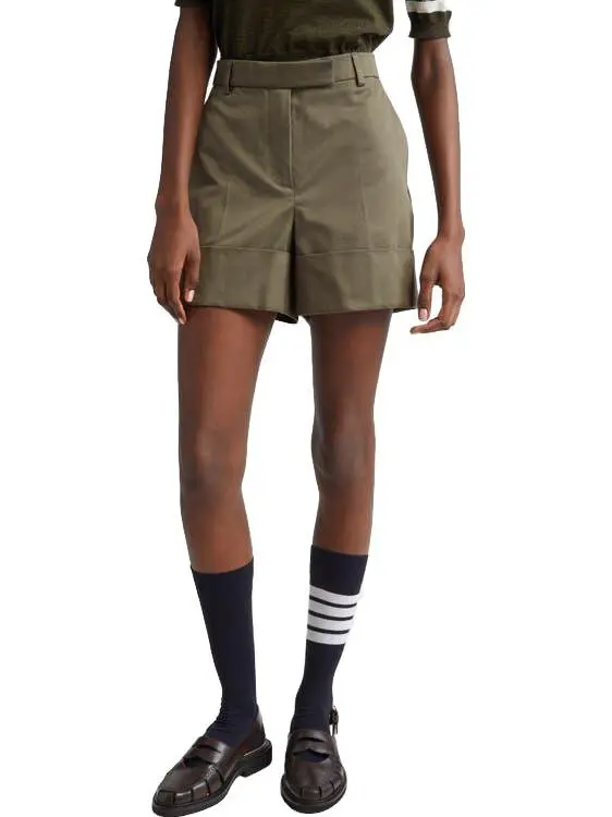 Thom Browne Cotton Twill Sack Shorts - Dark Green