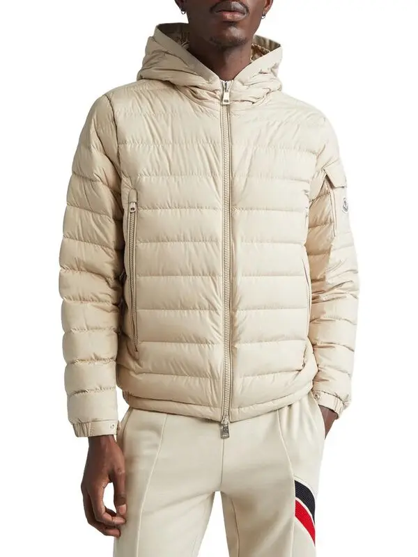 Moncler Galion Hooded Down Puffer Jacket - Medium Beige