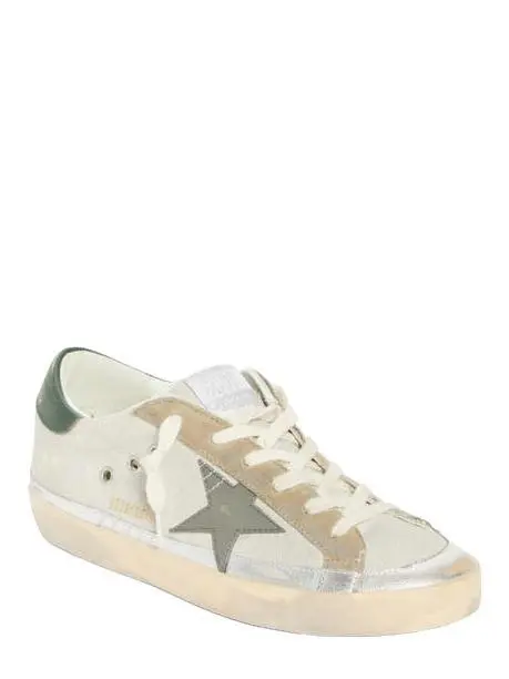 GOLDEN GOOSE Super-star Low Top Sneaker - Grey/green