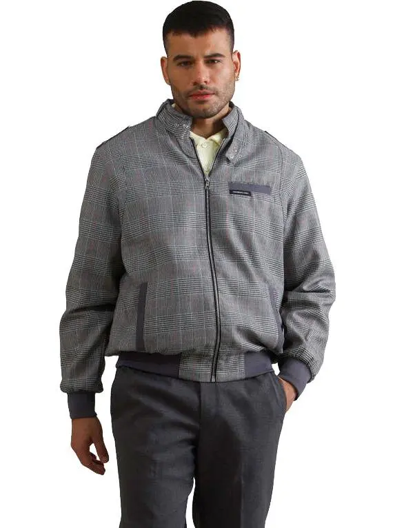 MEMBERS ONLY Anderson Glen Plaid Racer Jacket - Grey Print