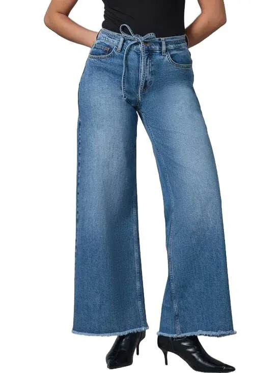 LOLA JEANS Milan High Rise Wide Leg Jeans - Divine Blue