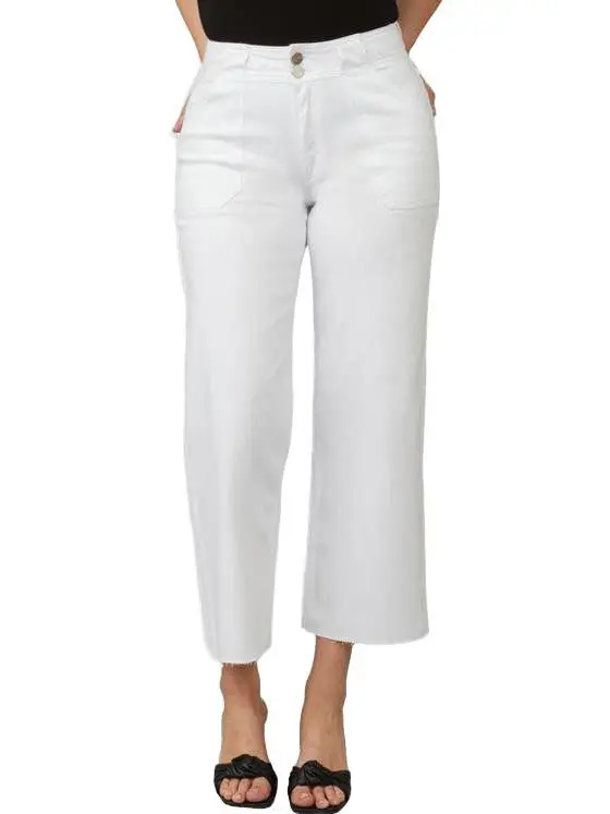 LOLA DENIM Colette High-rise Wide Leg Jeans - White