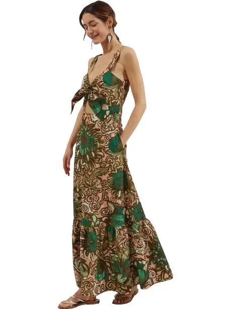 La DoubleJ Peek-a-boo Party Dress - Anemone Pink Olive