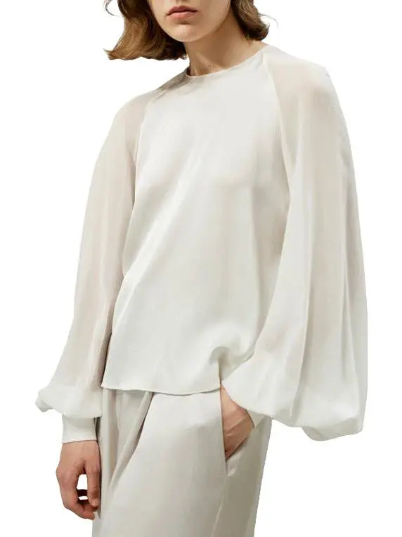 Lilysilk Silk Blouse With Raglan Sleeves - Natural White
