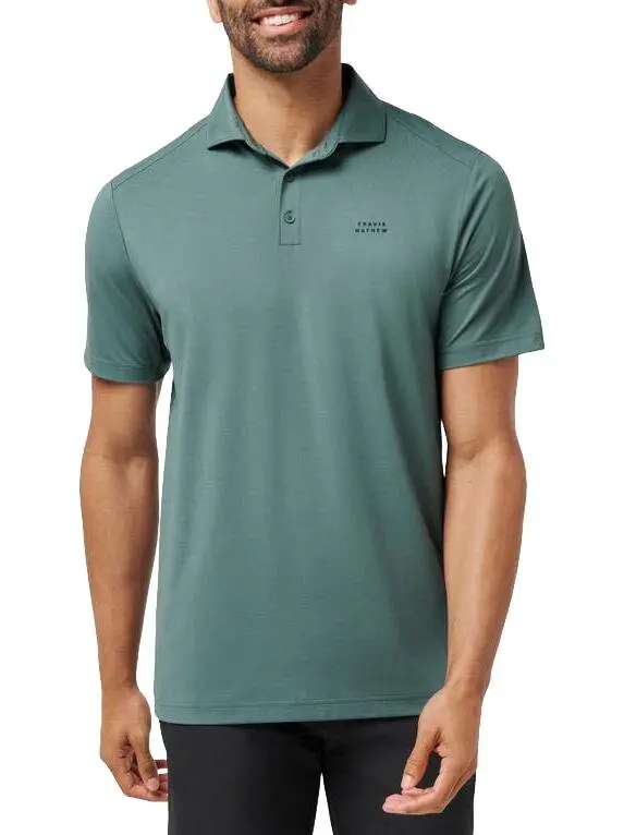 Travis Mathew Heater Pro Performance Golf Polo - Silver Pine