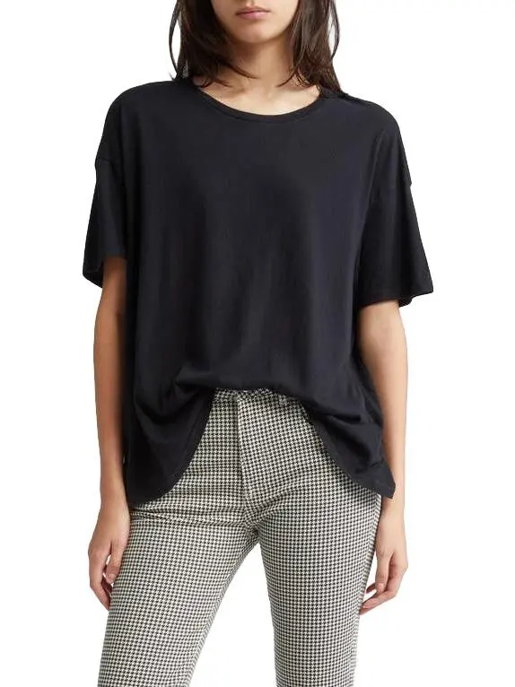 R13 Boxy Seamless Cotton & Cashmere T-shirt - Cashmere Black