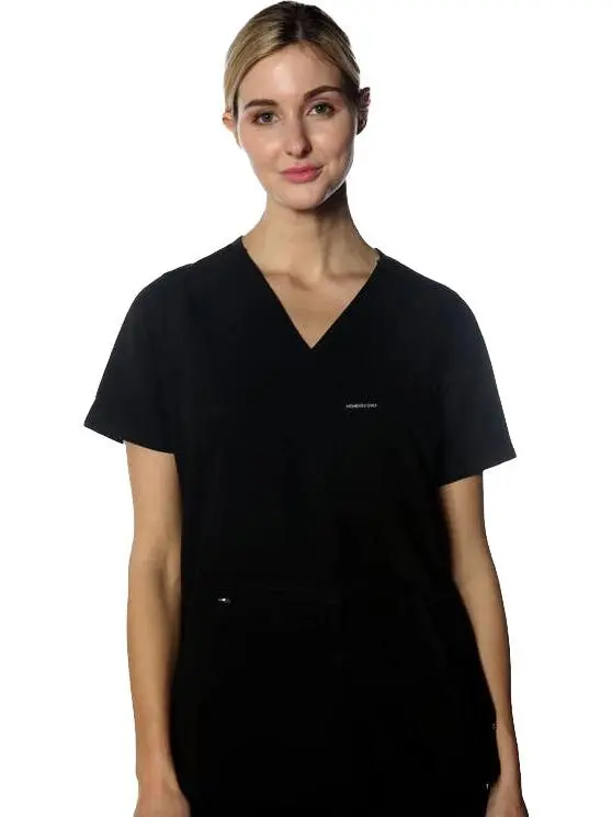 MEMBERS ONLY Cordoba 5-pocket Scrub Top - Black