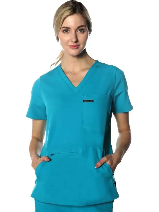 MEMBERS ONLY Cordoba 5-pocket Scrub Top - Teal
