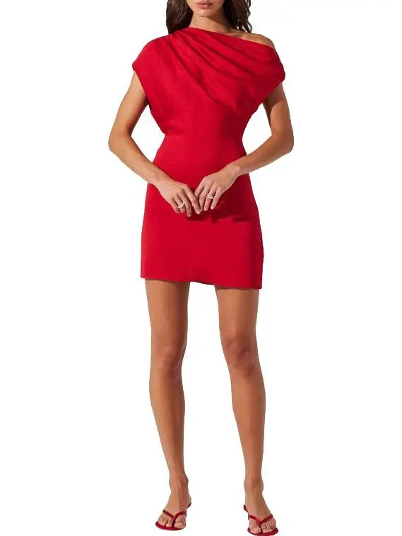 Astr The Label Draped Mini Dress - Red