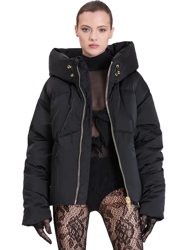 Nicole Benisti Montague Satin Puffer Jacket - Black