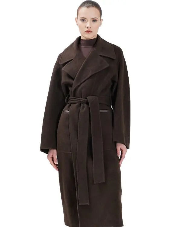 Nicole Benisti Iris Wrap Coat - Chocolate