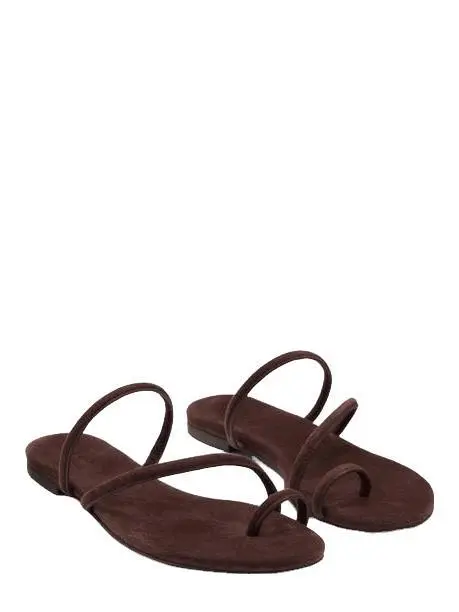 REFORMATION Ludo Slide Sandal - Espresso Suede