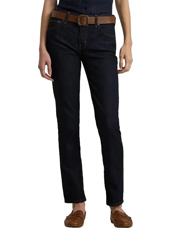 Ralph Lauren Mid-rise Straight Jeans - Dark Rinse Wash Denim