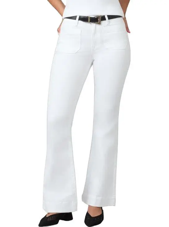 LOLA JEANS Alice High Rise Flare Jeans - White