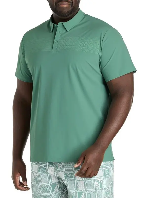 SOCIETY OF ONE BY DXL Big & Tall Performance Polo Shirt - Deep Sea Green