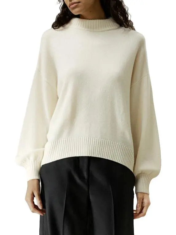 Lilysilk Drop Shoulder Wool-cashmere Sweater - White