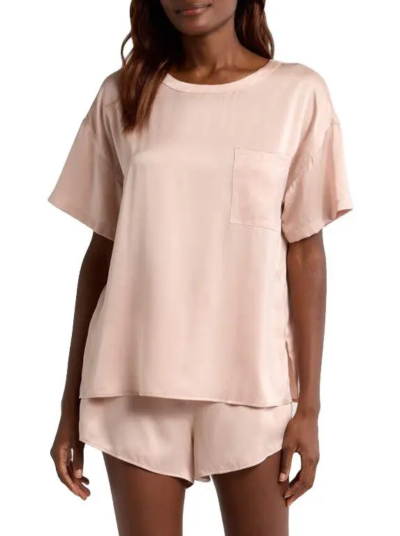 Lunya Washable Silk Short Pajamas - Delicate Pink