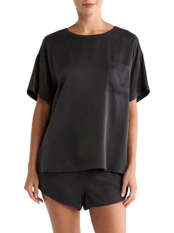 Lunya Washable Silk Short Pajamas - Immersed Black