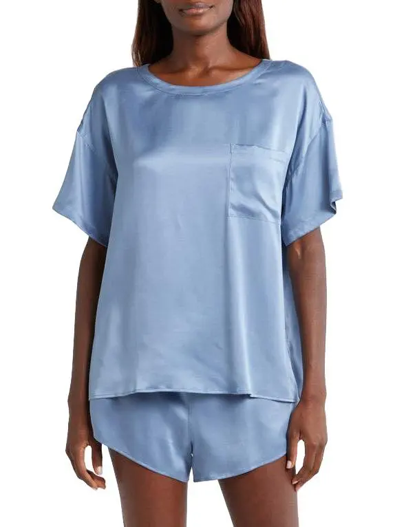 Lunya Washable Silk Short Pajamas - Pastoral Blue