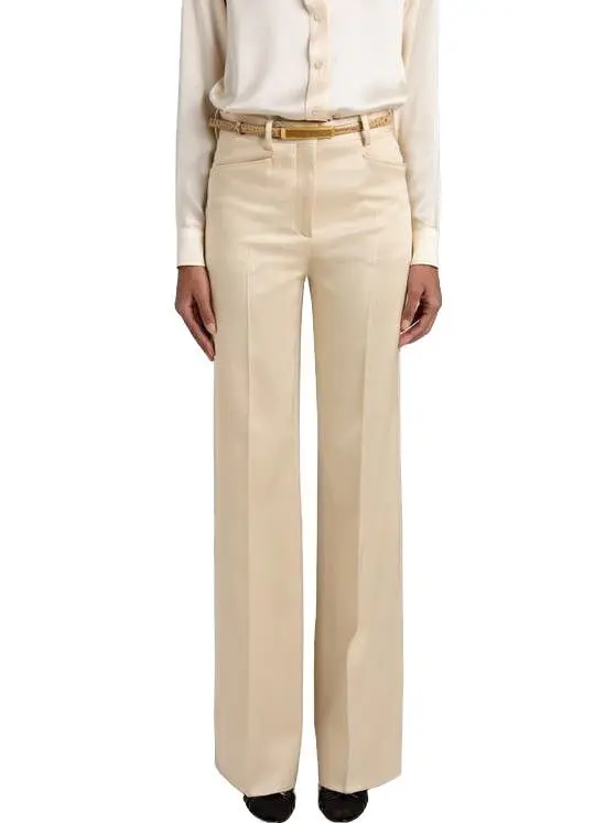 TOM FORD Silk & Virgin Wool Bootcut Trousers - Aw040 Champagne