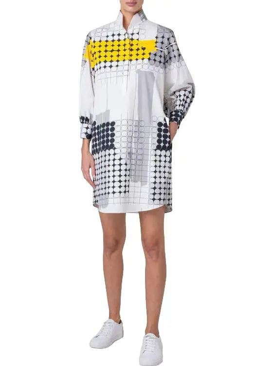 Akris Skyscraper Printed Shirtdress - Cream-tin-yellow