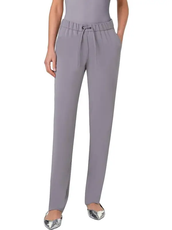 Akris Mike Split Hem Crepe Pants - Tin