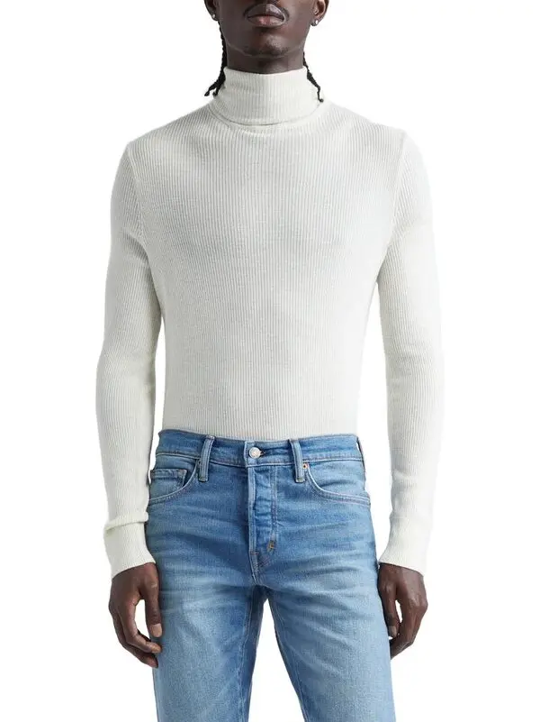 TOM FORD Fitted Wool Blend Sweater - Aw002 White