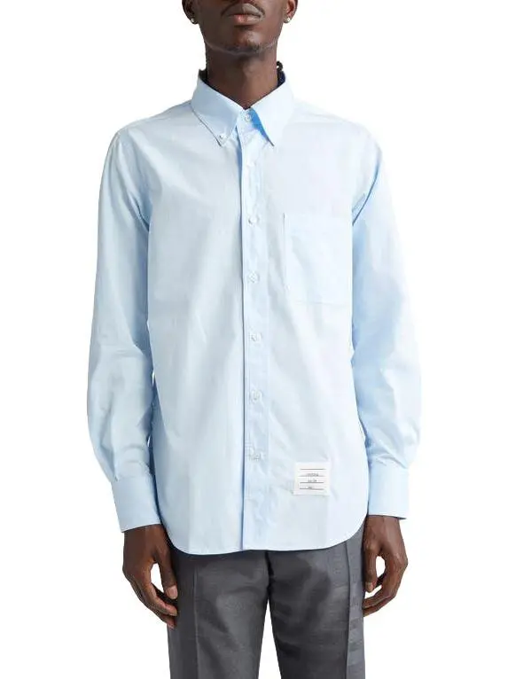 Thom Browne Straight Fit Button-down Shirt - Light Blue