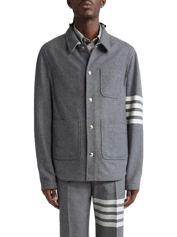 Thom Browne Wool-cashmere Utility Jacket - Medium Grey