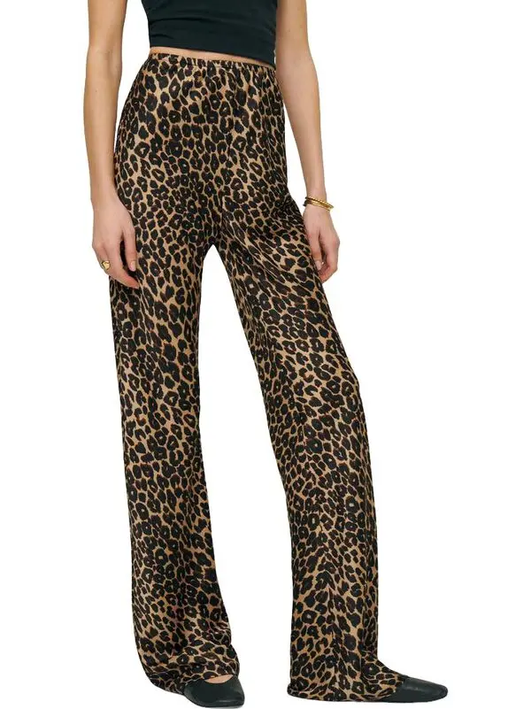 REFORMATION Gale High Waist Satin Pants - Leo