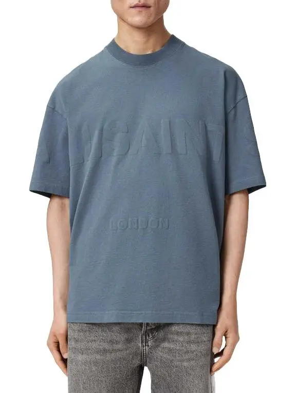 ALLSAINTS Biggy Logo Graphic T-shirt - Waved Blue