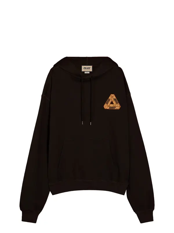 Gucci X Palace Hooded Sweatshirt With Triferg Gg Patch - Black