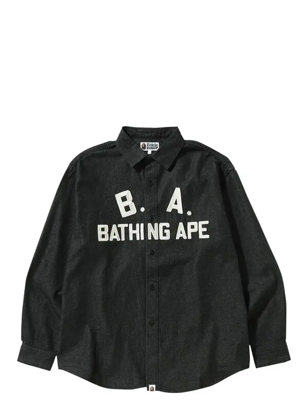 A BATHING APE Loose Fit Denim Shirt - Black