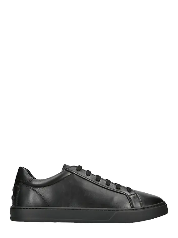 TOD'S Allacciata Cassetta Leather Low-top Trainers - Black
