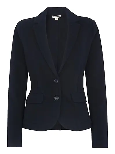 Whistles Slim-fit Cotton-jersey Jacket - Navy