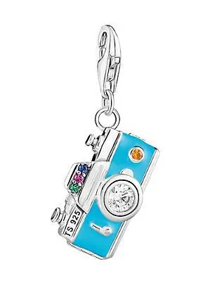 THOMAS SABO Retro Camera Sterling-silver And Enamel Charm - Silver Enamel & Cz