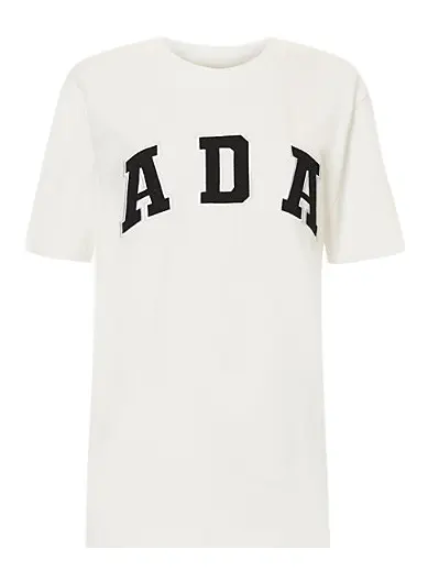 ADANOLA Logo-appliqué Relaxed-fit Cotton-jersey T-shirt - White