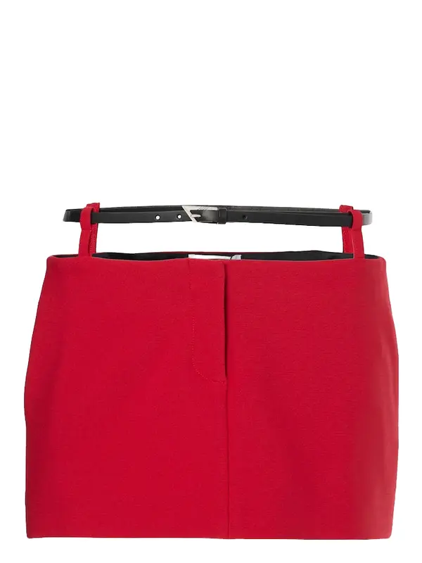 Attico Cutout Belted Miniskirt - Red