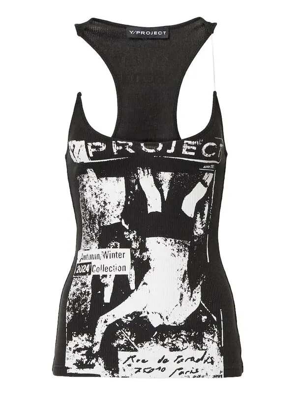 Y/project Printed Cotton Jersey Tank Top - Multicoloured