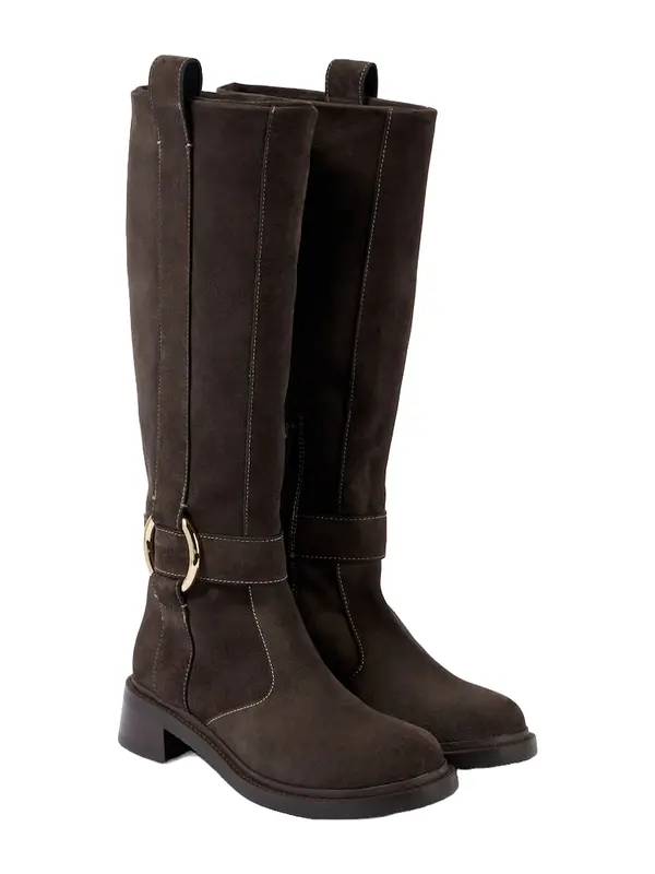 See By Chloé Ring Suede Knee-high Boots - Grey