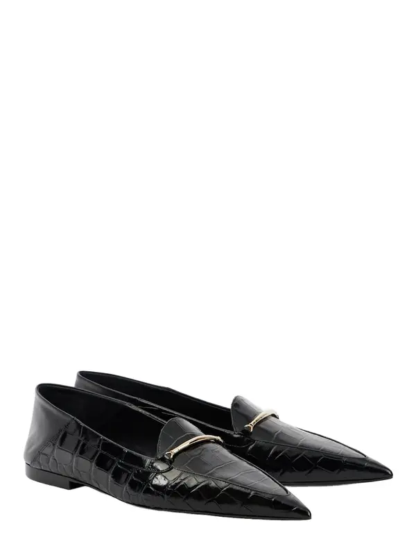 Victoria Beckham Morsetto Croc-effect Leather Loafers - Black
