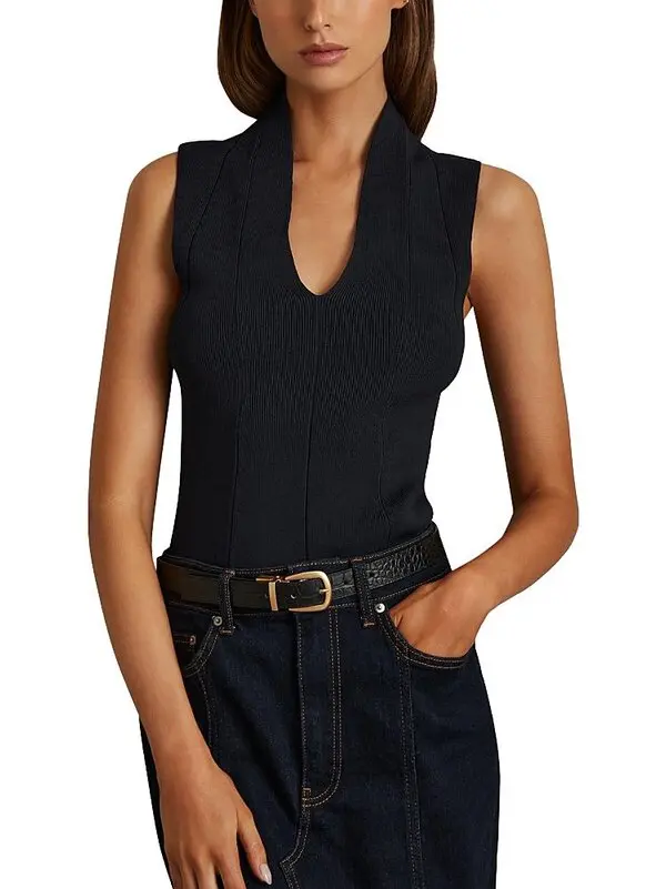 REISS Kimmy Knit Tank Top - Navy