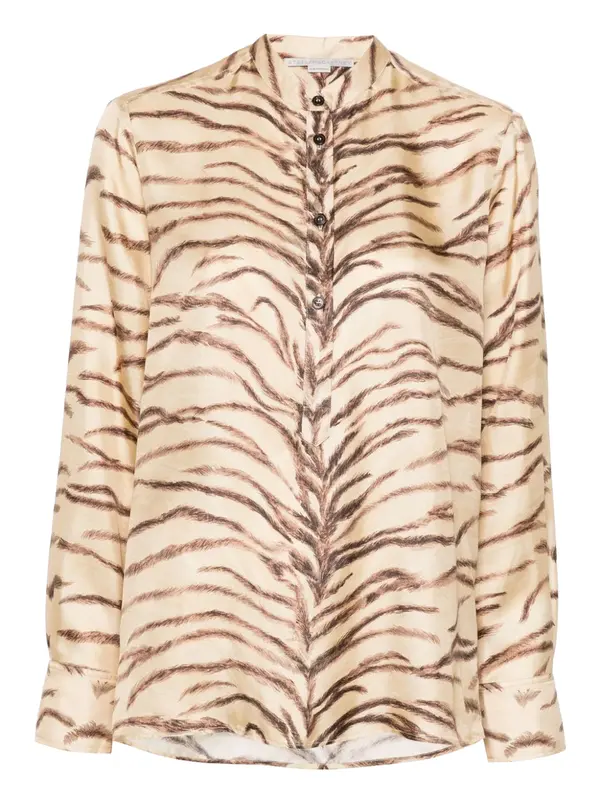 Stella McCartney Tiger-print Shirt - Neutrals
