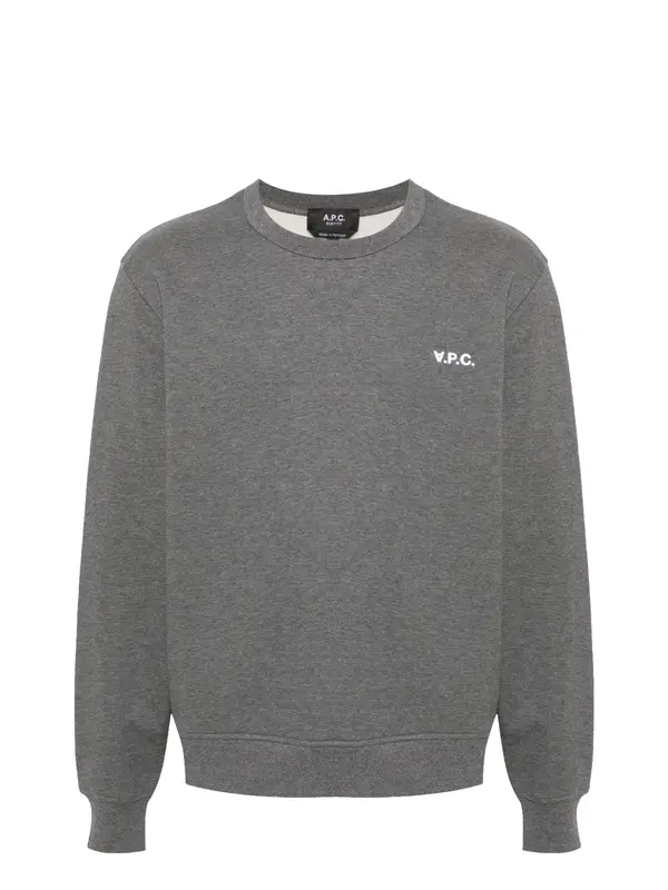 A.p.c. Flocked-logo Sweatshirt - Grey